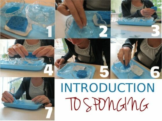 Montessori Practical Life Lesson: Sponging